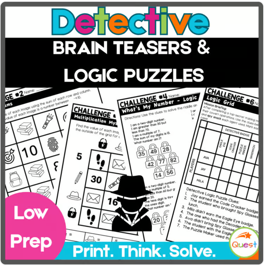 Detective Logic Puzzles & Brain Teasers | Problem-Solving Activiti ...