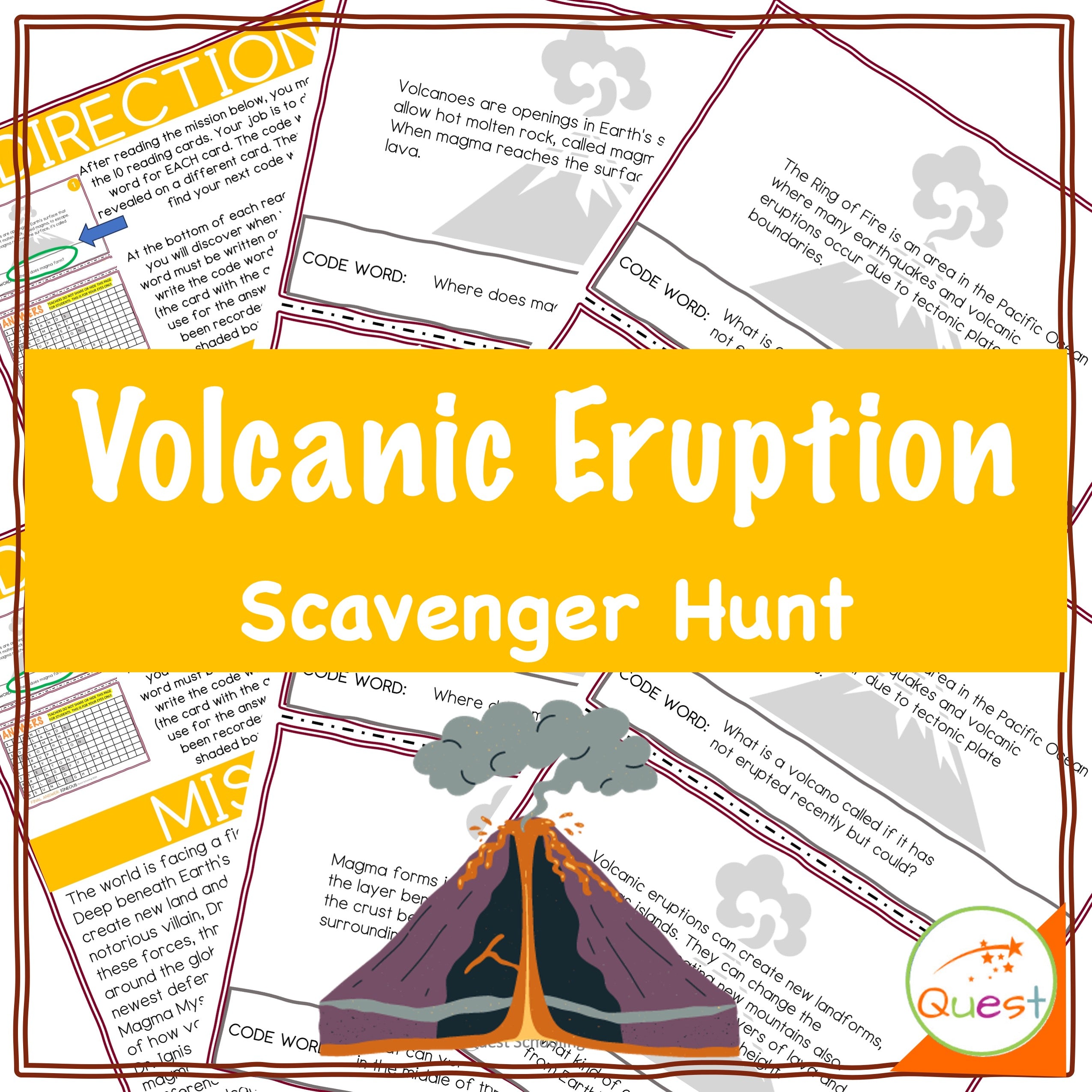 Volcanic Eruption Scavenger Hunt Natural Science Activity – Quest Schooling