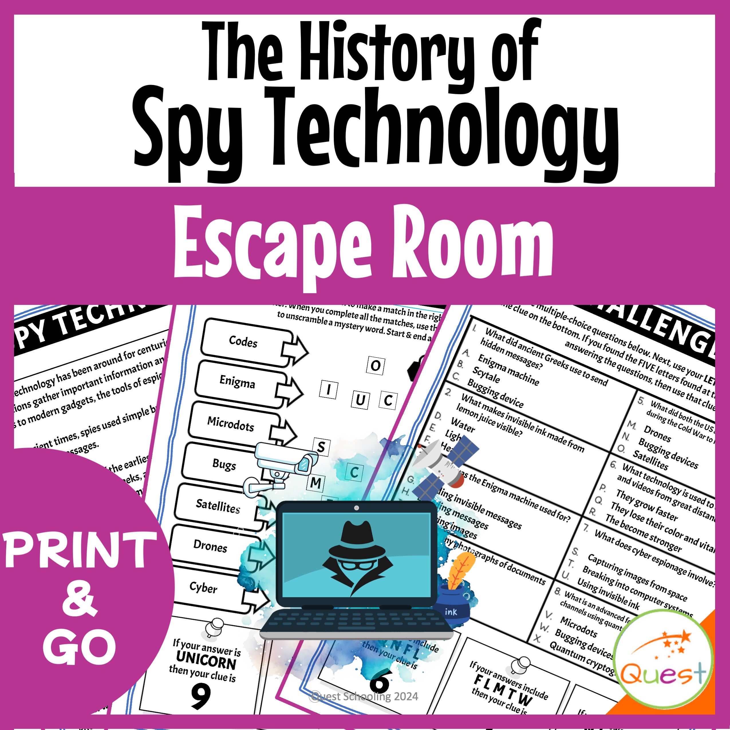 History of Spy Technology Escape Room – Quest Schooling