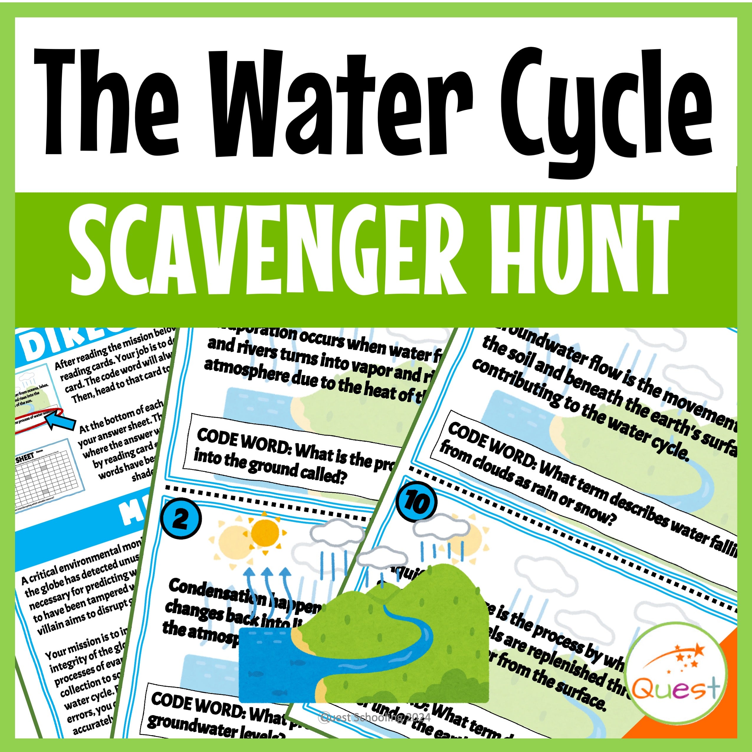 The Water Cycle Earth Sciences Scavenger Hunt for Kids 9-13 – Quest ...